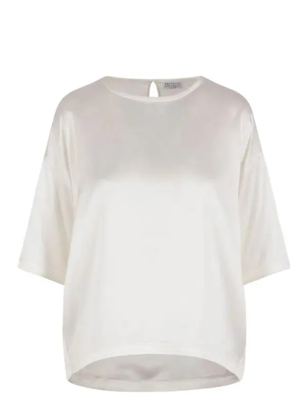 Brunello Cucinelli Short Sleeve Crewneck Top - White