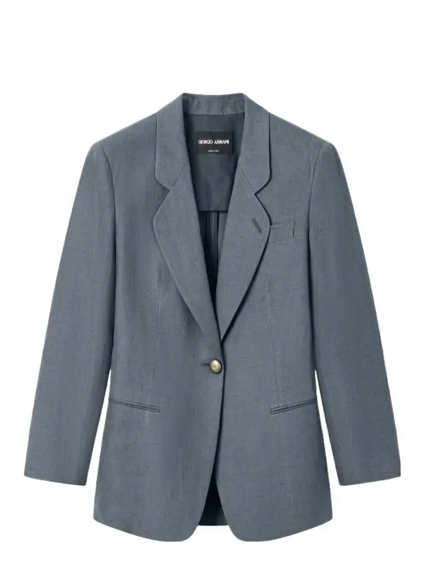 Giorgio Armani Single-breasted Peak-lapel Blazer - Grey