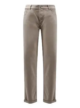 Brunello Cucinelli Slim-fit Jeans With Logo Detail - Gray