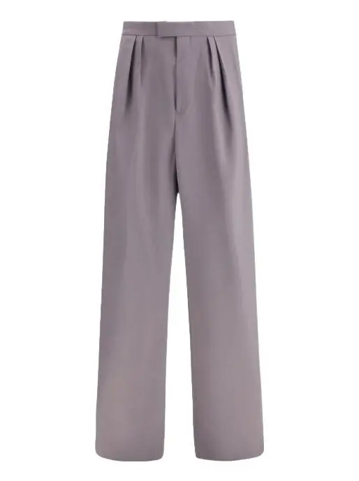 Dries Van Noten Pleated Wide-leg Trousers - Grey