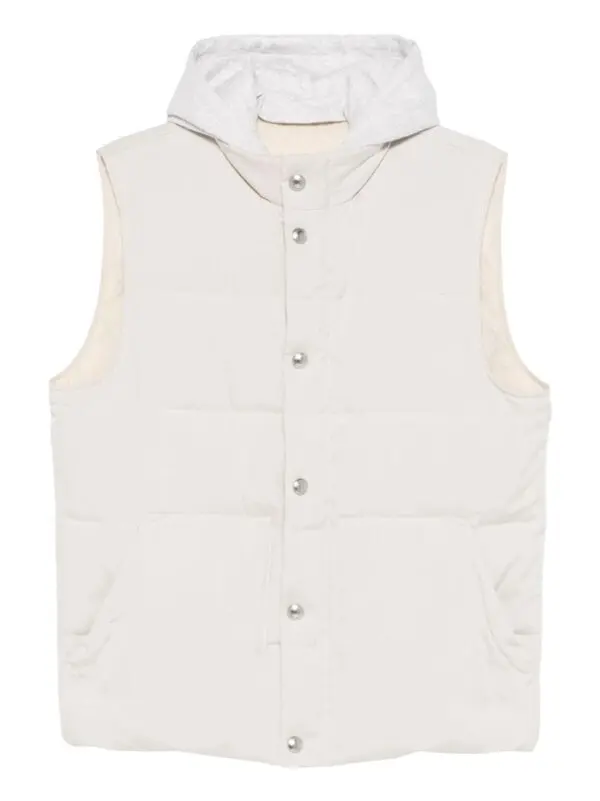 Eleventy Hooded Vest - White