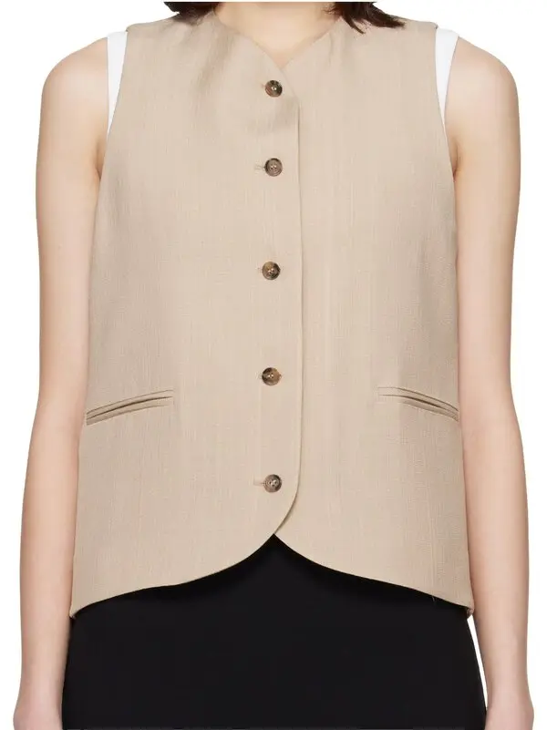 Loulou De Saison Paco Tailored Vest - Nude