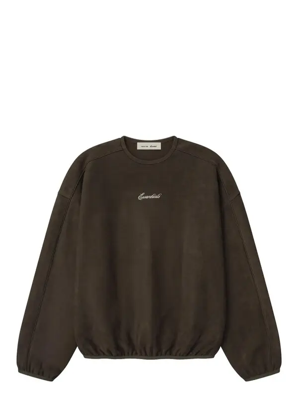 Fear Of God Suede Fleece Logo-embroidered Sweater - Brown