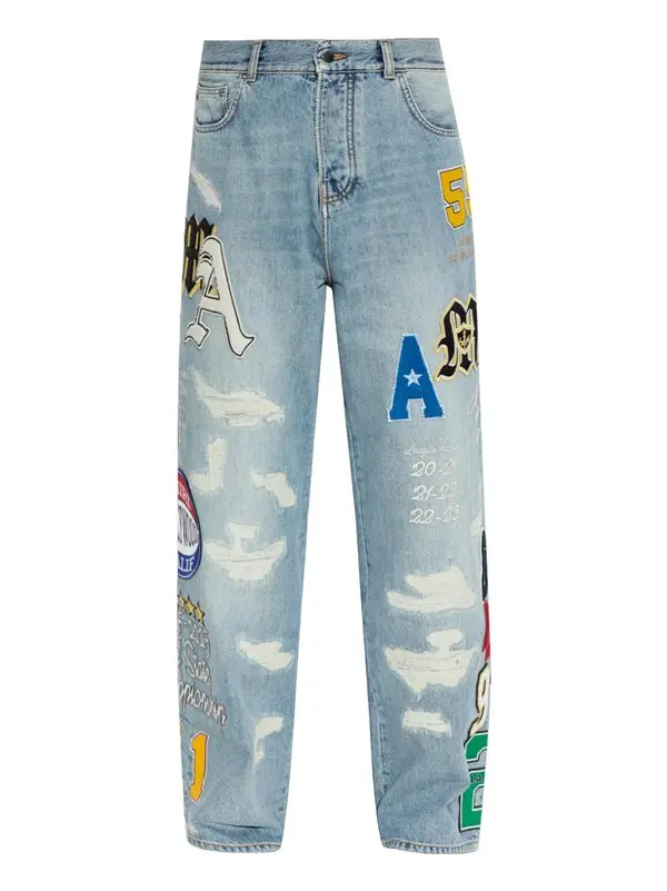 Amiri Patchwork Jeans - Blue