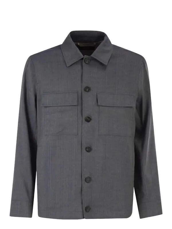 Peserico Patch Pocket Shirt Jacket - Black