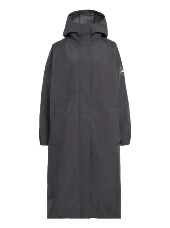 Adidas By Stella McCartney Hooded Zip-up Coat - Black