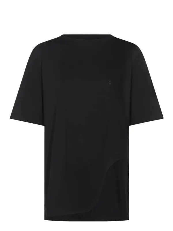 Attico Asymmetric Oversized T-shirt - Black