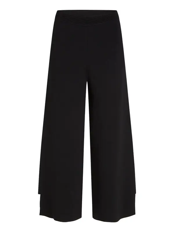 Karl Lagerfeld Palazzo Pants With Contrast Piping - Black