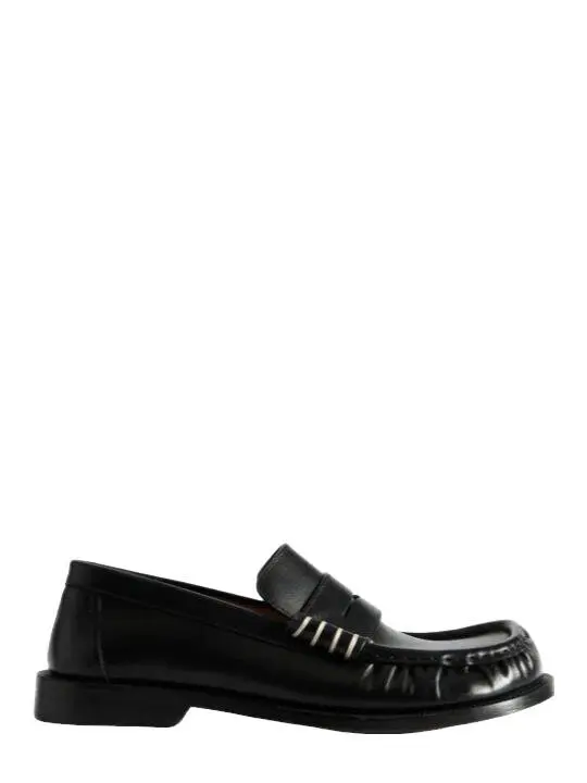 J.W.ANDERSON Loafer Moccasins With Box Stitch Detailing - Black