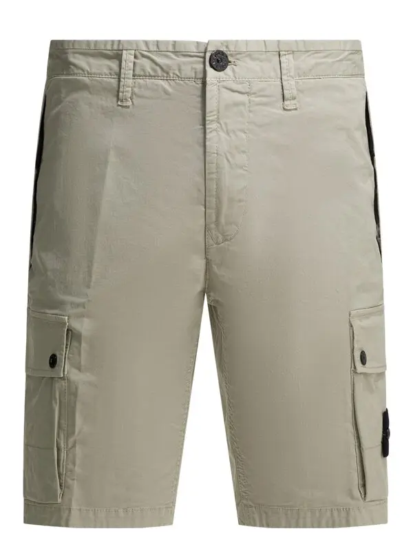 Stone Island Logo Patch Cargo Shorts - Pearl Gray