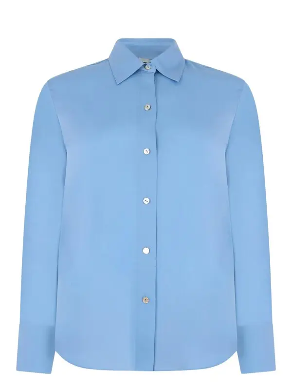 Vince Silk Button-up Shirt - Blue