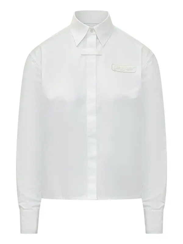 Off-White Button-up Long-sleeved Shirt - White