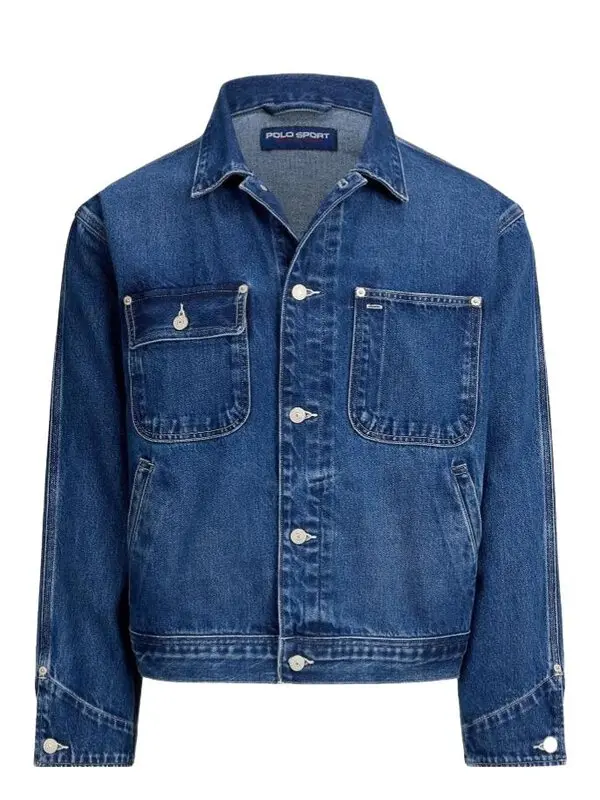 Polo Ralph Lauren Limited Edition Flag Artwork Patch Pocket Denim Jacket - Blue
