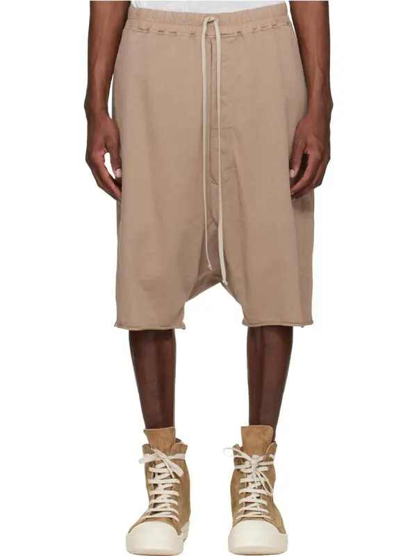 Rick Owens Temple Drawstring Shorts - Beige