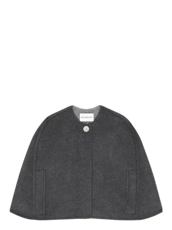 Givenchy Cropped Button-up Cape - Charcoal Color