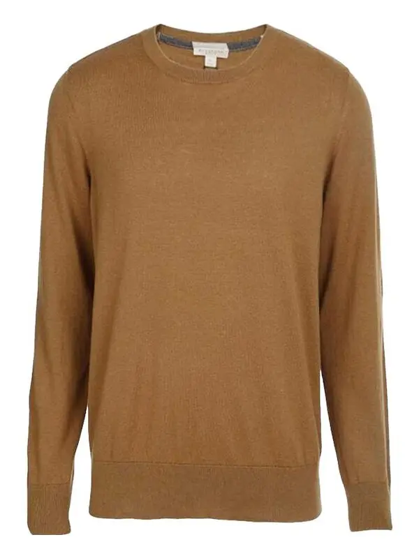 Burberry Round Neck Long Sleeve Sweater - Brown