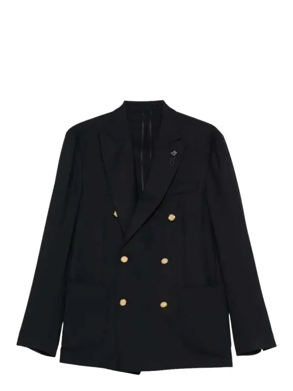LARDINI Double-breasted Coat - Black