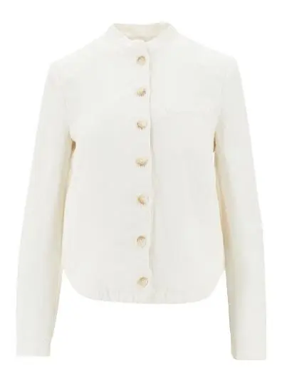 Emporio Armani Long-sleeved Stand Collar Jacket - White