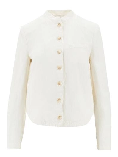 Emporio Armani Long-sleeved Stand Collar Jacket - White
