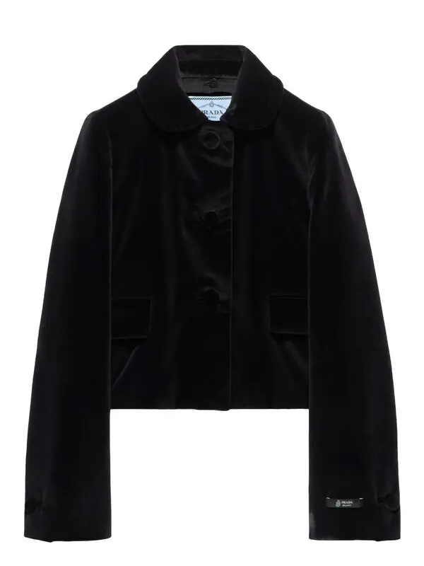 Prada Single-breasted Velvet Jacket - Black