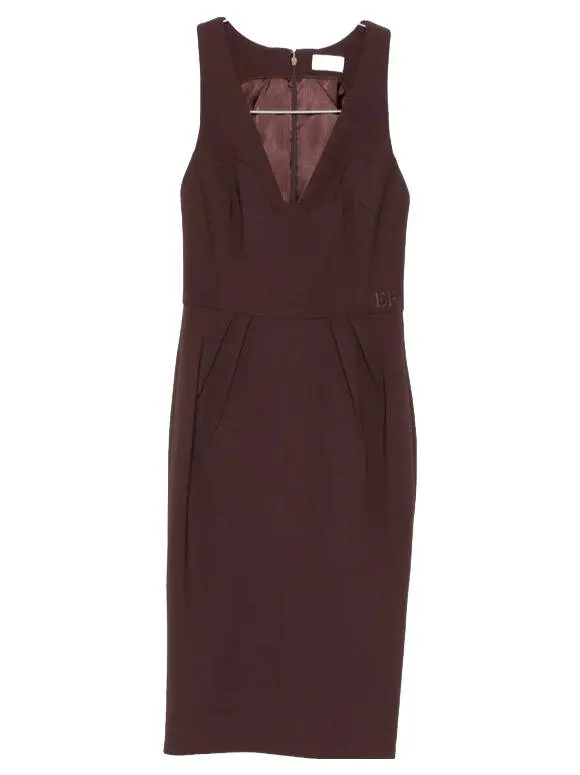 Elisabetta Franchi Sleeveless V-neck Pleated Dress - Black