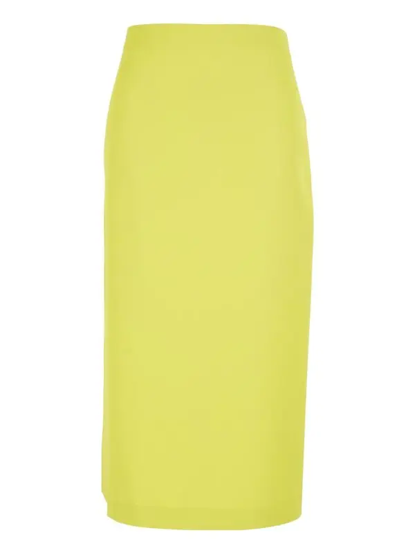 TWINSET Logo Plaque Zipped Skirt - Yellow