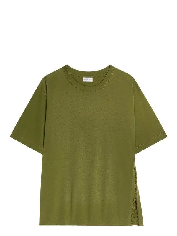 Dries Van Noten Button-embellishment Cotton T-shirt - Green