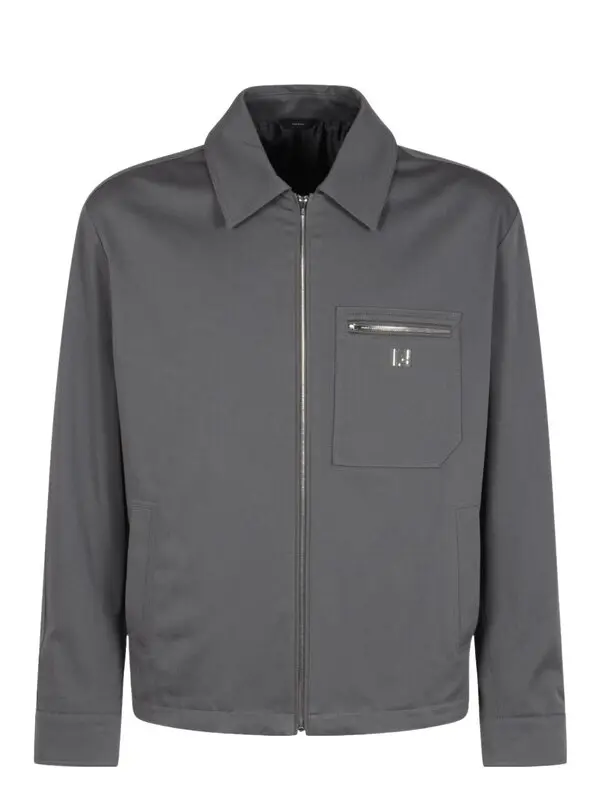 Fendi Ff Logo Plaque Zip-up Blouson Jacket - Black