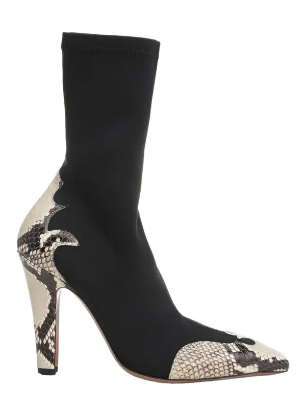 Paris Texas Embossed Belle Western Ankle Boots - Black