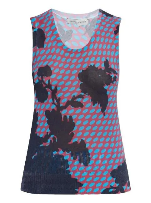Dries Van Noten Sleeveless Vest With Polka Dots - Blue