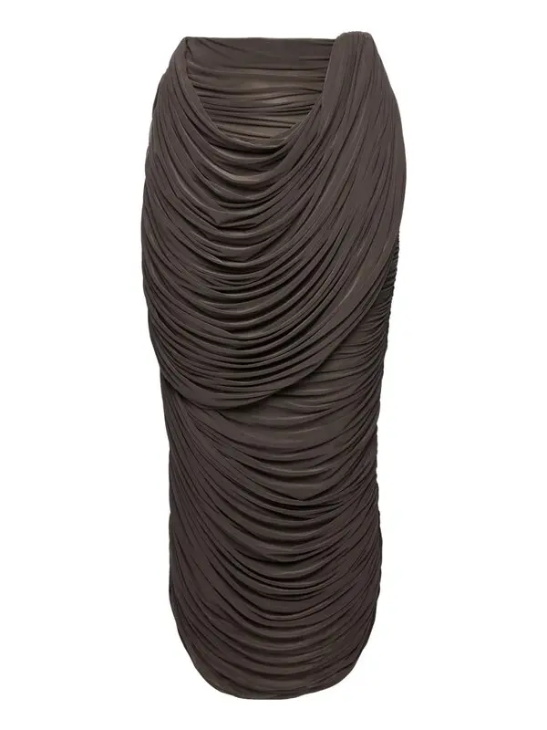 Magda Butrym Draped Maxi Skirt - Brown