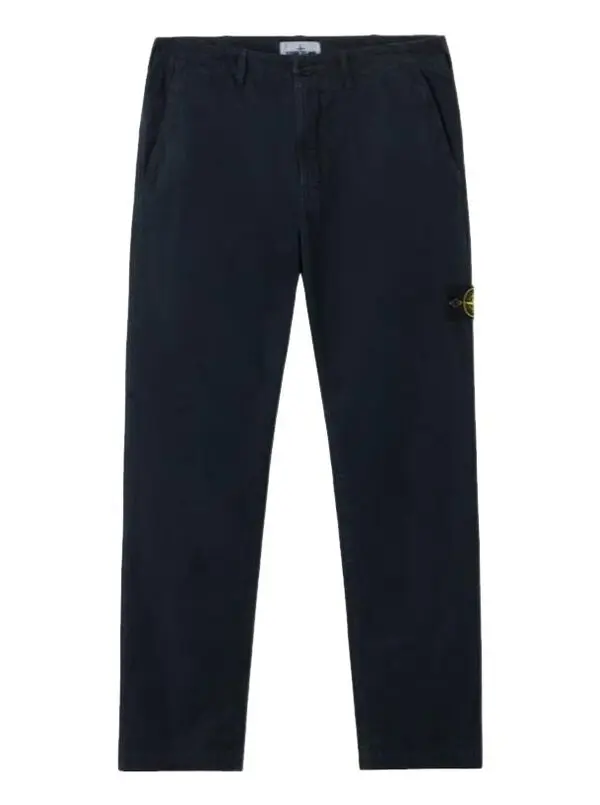 Stone Island Logo Patch Trousers - Blue