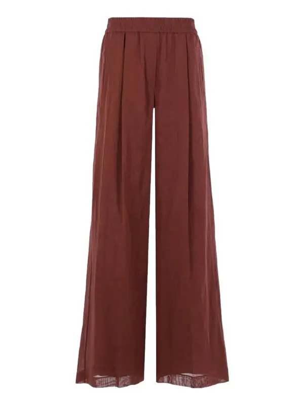 Brunello Cucinelli Pleated Loose Fit Trousers - Bordeaux Red