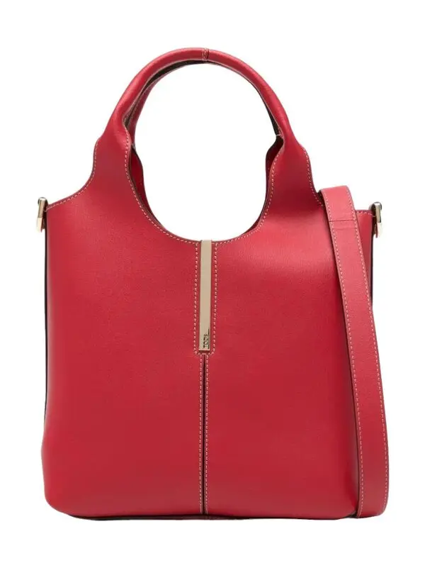 TOD'S Logo Engraved Mini Shopping Bag - Red
