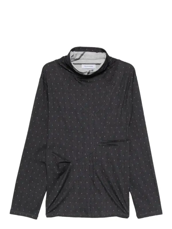 KIKO KOSTADINOV Draped Patterned Knitted Sweater - Black