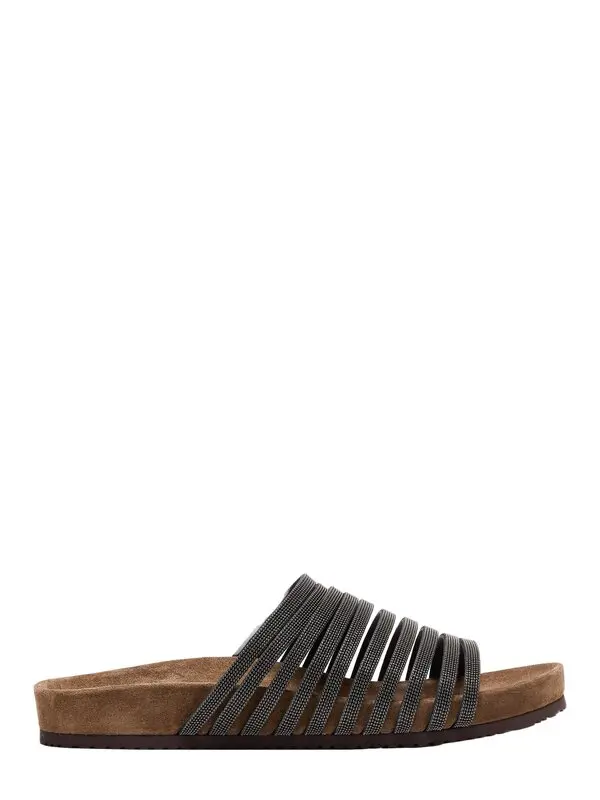 Brunello Cucinelli Embellished Strappy Sandals - Black