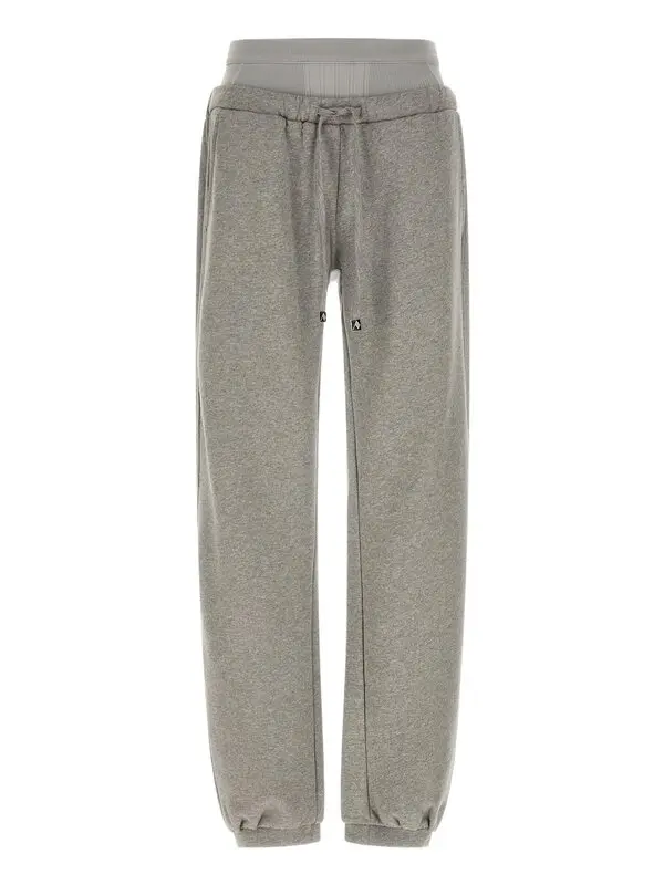 Attico Ribbed Insert Fleece Joggers - Gray