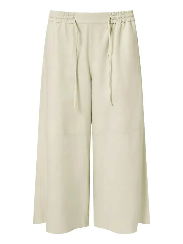 YVES SALOMON Drawstring Leather Trousers - White