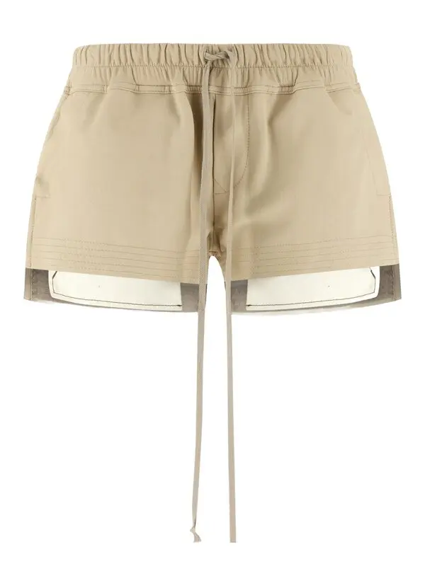 Rick Owens Layered Drawstring Shorts - Beige