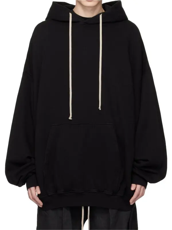 Rick Owens Temple Hun Long-sleeve Hoodie - Black