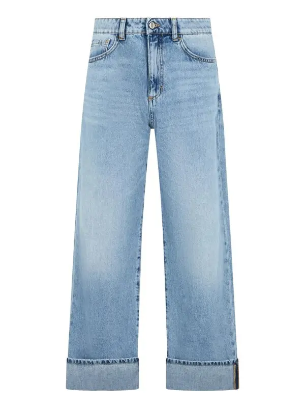 ICON DENIM LOS ANGELES Straight-leg Cuffed Jeans - Blue