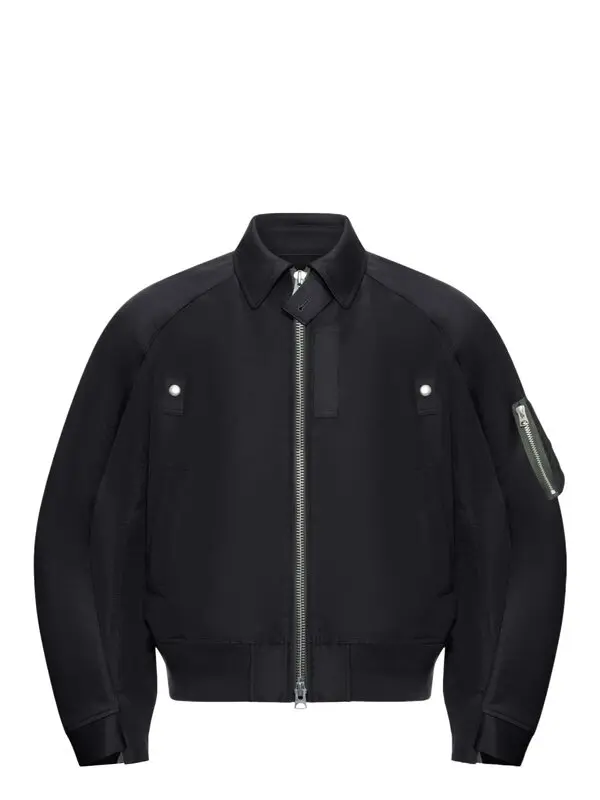 Sacai Twill Collared Zip-up Blouson - Black