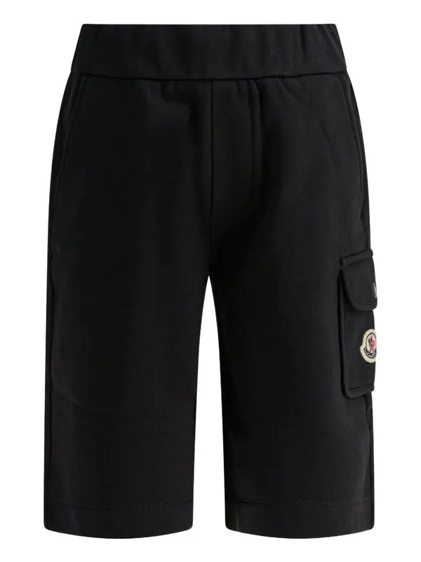 Moncler Logo Patch Cargo Shorts - Black