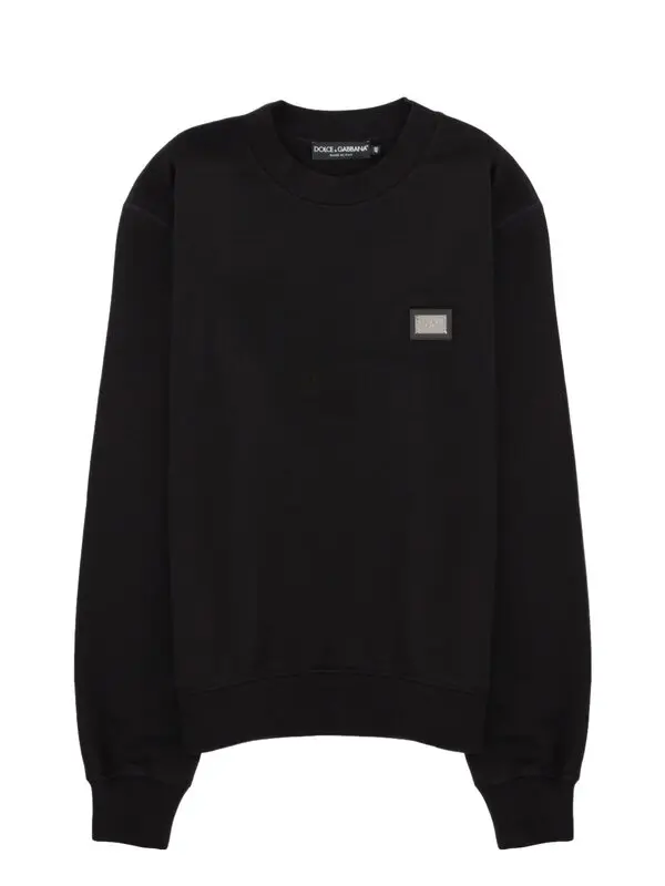 Dolce & Gabbana Dolce Gabbana Logo Patch Sweatshirt - Black