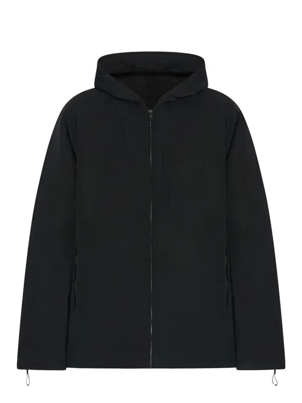 THE ROW Zip-up Hooded Coat - Black