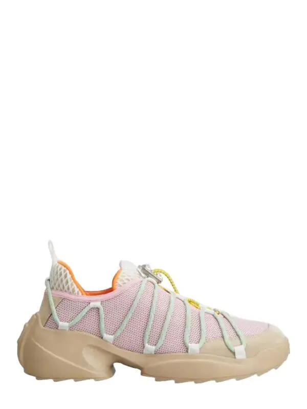ROGER VIVIER Viv' Zag Sneakers In Fabric And Suede - Pink, Beige, Green