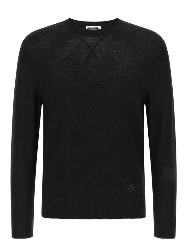 JIL SANDER Crewneck Knitted Jumper - Black