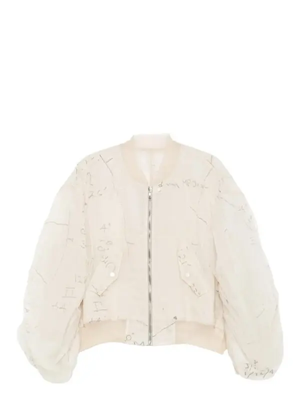Rick Owens Long Sleeve Bomber Jacket - White