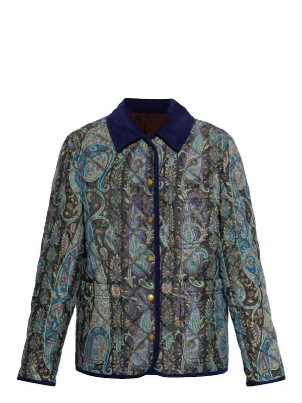 Etro Paisley Quilted Down Jacket - Black