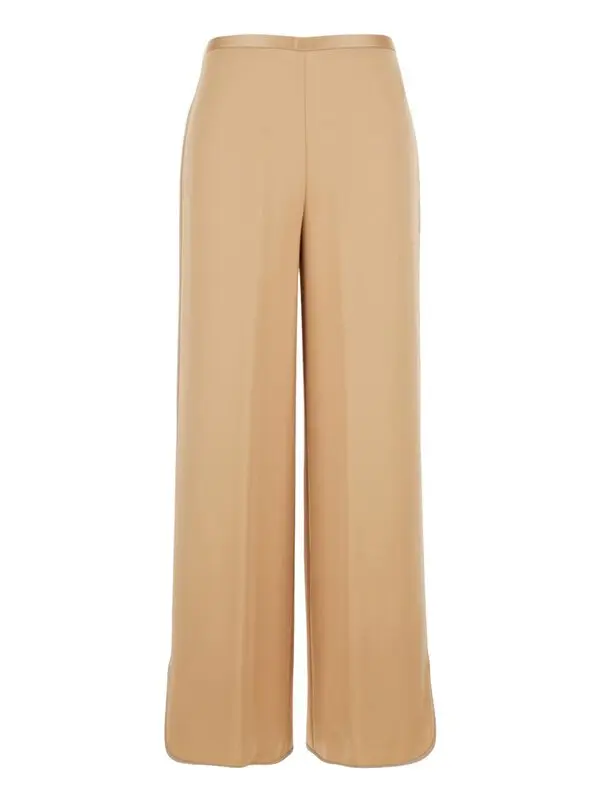 FORTE_FORTE Contrast Trim Wide-leg Pants - Beige